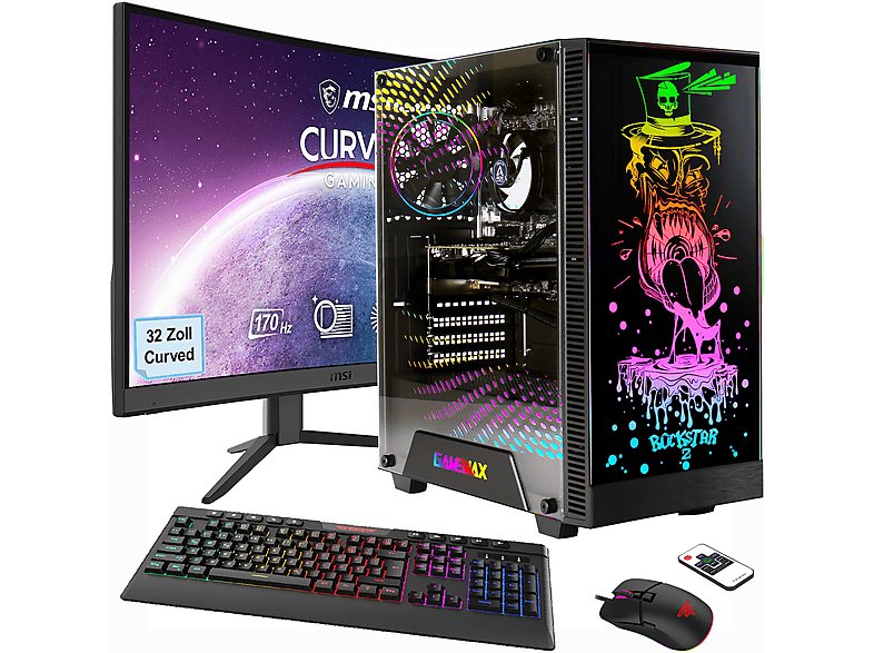 GAMEMAX Rockstar + G32C4 E2, PC-Komplettsystem mit AMD Ryzen™ 5 5600G ...