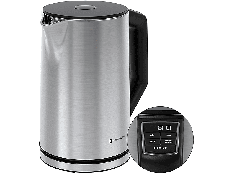 KITCHENBROTHERS KB1004063 | 1,5L - 2200W Waterkoker RVS | MediaMarkt