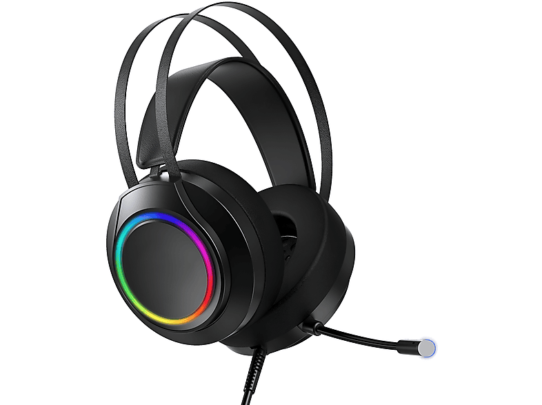 HIYORI RGB Gaming Over Ear Mit Mikrofon, On-ear Headset Schwarz ...