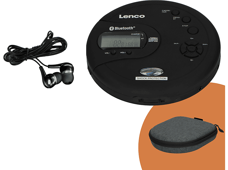 LENCO CD-300BK + PBC-50GY Tragbarer CD-Spieler Schwarz | MediaMarkt
