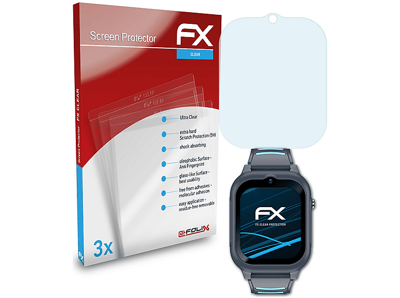 ATFOLIX 3x FX-Clear Displayschutz (für Forever Look Me 2 (KW-510 ...
