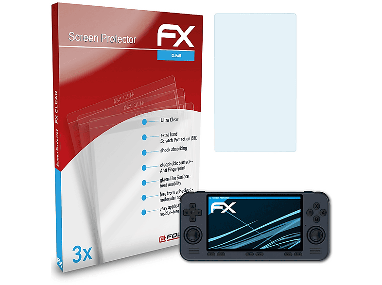 ATFOLIX 3x FX-Clear Displayschutz (für PowKiddy RGB10MAX3 Pro) | SATURN