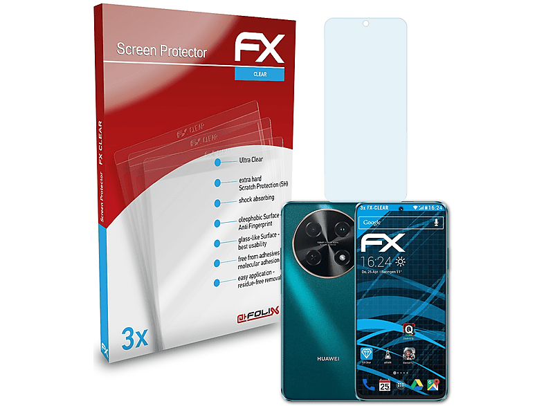ATFOLIX 3x FX-Clear Displayschutz (für Huawei Nova 12i) | SATURN