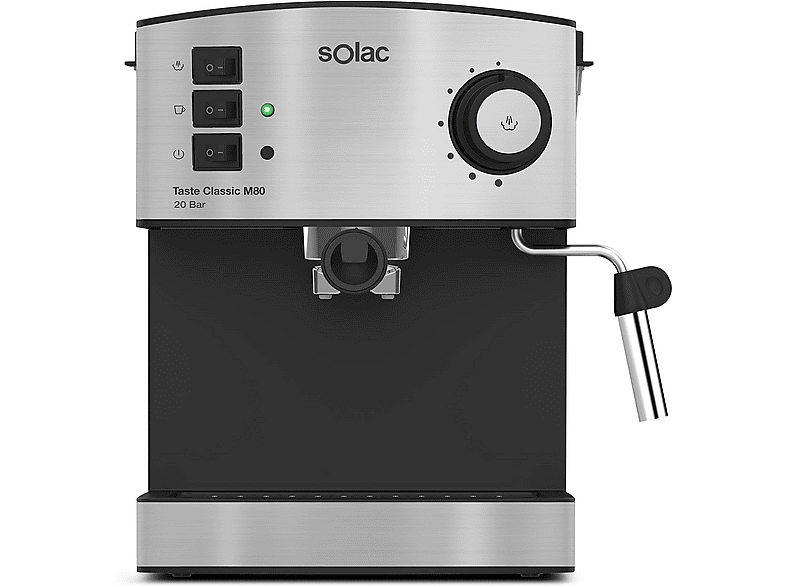 Máquina espresso | SOLAC M80 Inox, 20 bar, 850 W, Acero inoxidable | MediaMarkt