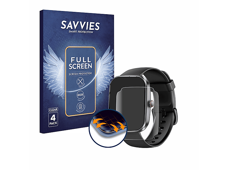 SAVVIES 4x Flex Full-Cover 3D Curved Schutzfolie (für Soudorv T70B 1.91 ...