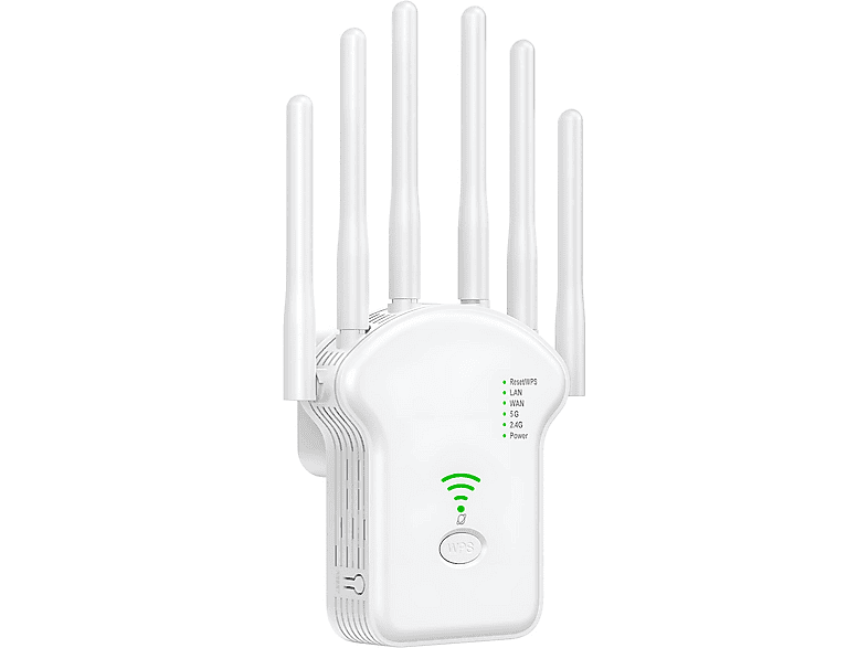 DECOME Kabelloser Dualband WLAN-Repeater mit WPS 1200 Mbps 2.4G/5G WLAN ...