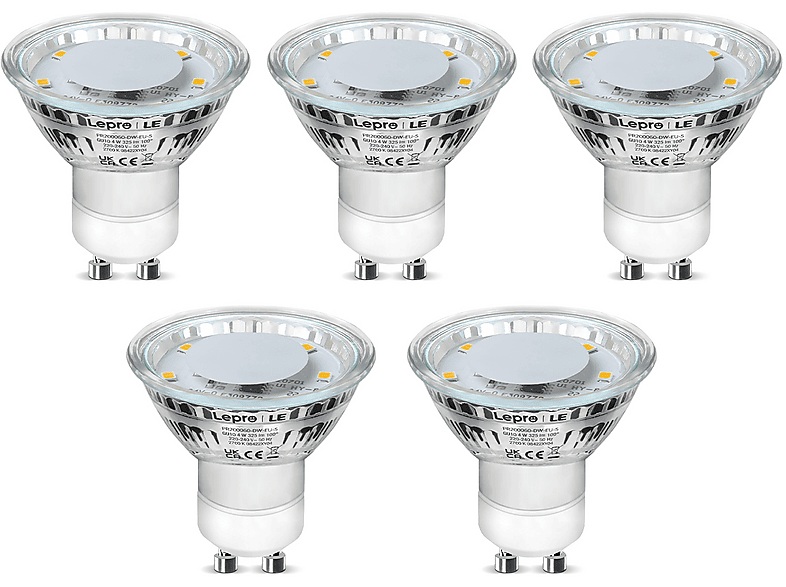 Lepro Gu10 4w 325lm 5000k 5 Stück Led Lampe Kaltweiß Mediamarkt