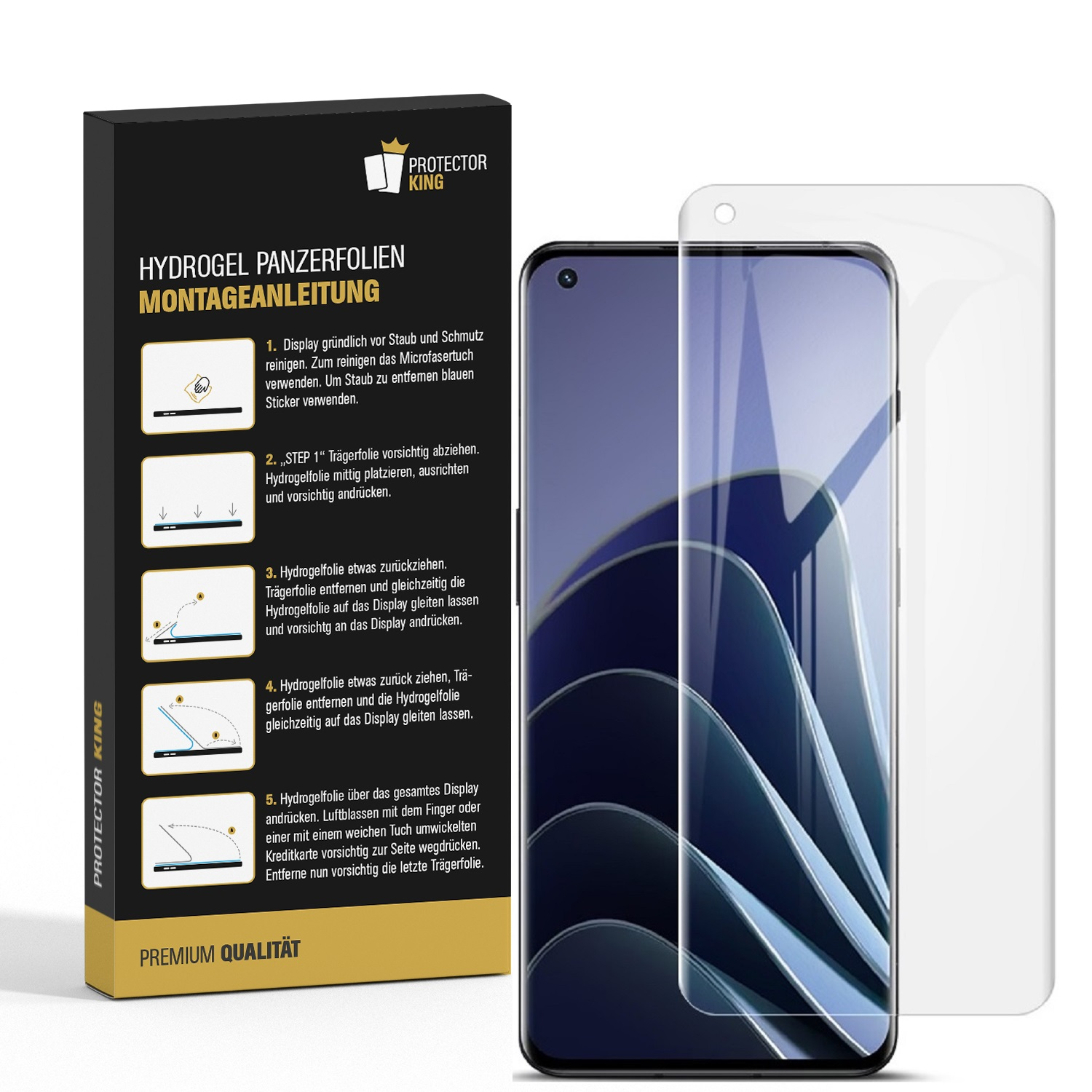 PROTECTORKING 3x Hydrogel-Glass FULL COVER KLAR Displayschutz (für ...