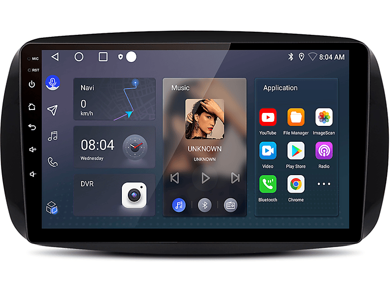 JUNSUN Benz Smart Forfour Fortwo 15-19 Carplay 9'' RADIO, FM, AM ...