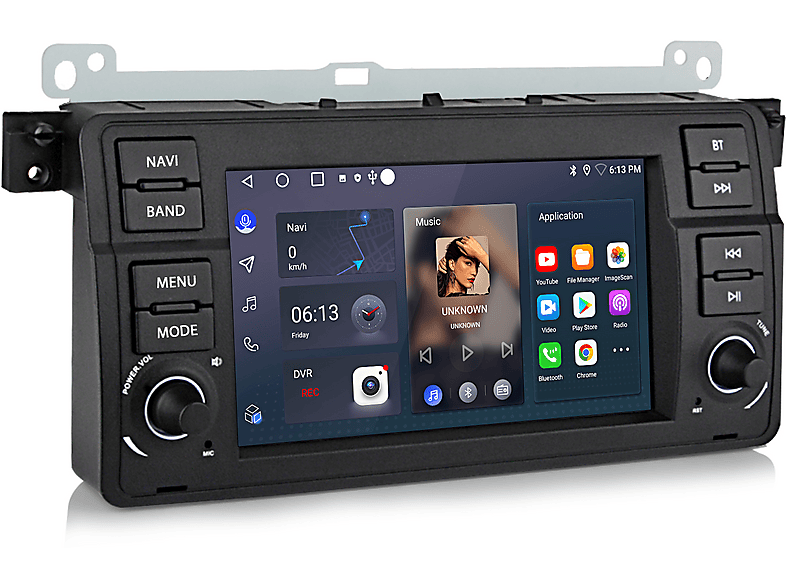 JUNSUN BMW E46 1999-2006 2+64GB CARPLAY Autoradio, FM, Bluetooth, Black ...