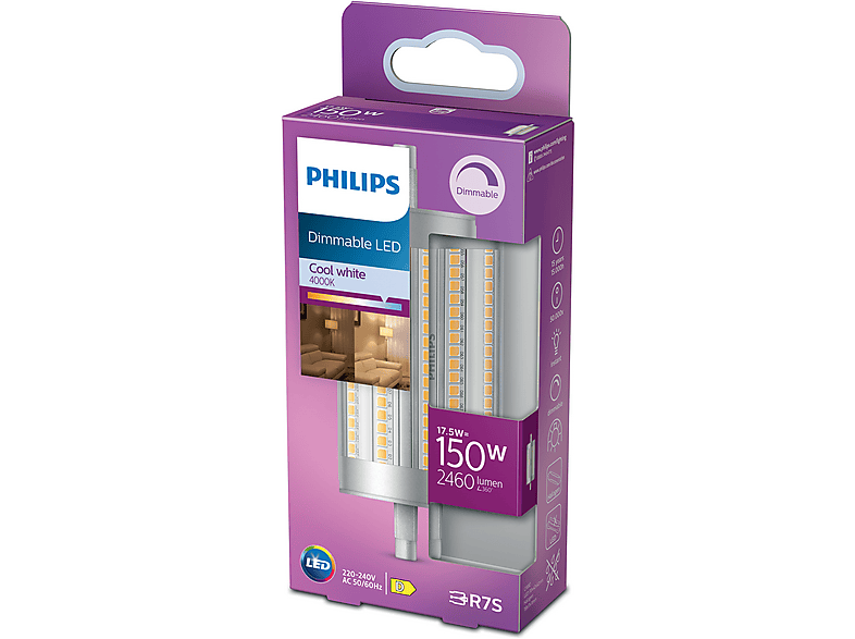 PHILIPS LED | R7S Staaflamp 118mm 150W Dimbaar - Koelwit Licht - - 1 ...