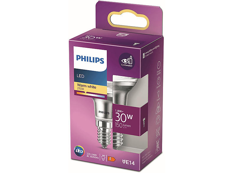PHILIPS LED Ampoule à réflecteur E14 30W Non Dimmable 2 W E14 Lumière ...