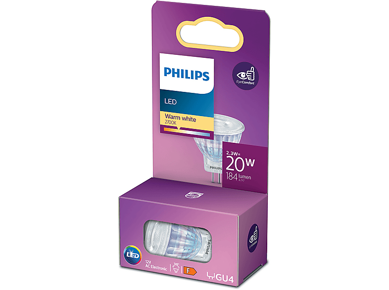 PHILIPS LED | GU4 Spotlamp (MR11) 20W (12V) Niet Dimbaar - Warmwit ...