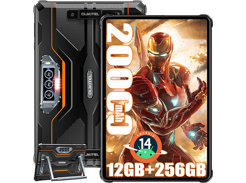 OUKITEL RT8 20000mAh 12GB 48MP+32MP TÜV 4G LTE Android 14, Tablet, 256 ...
