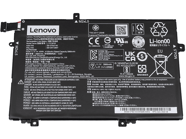 LENOVO 01AV463 Original Li-Polymer Akku, 11.1 Volt, 4120 mAh | MediaMarkt