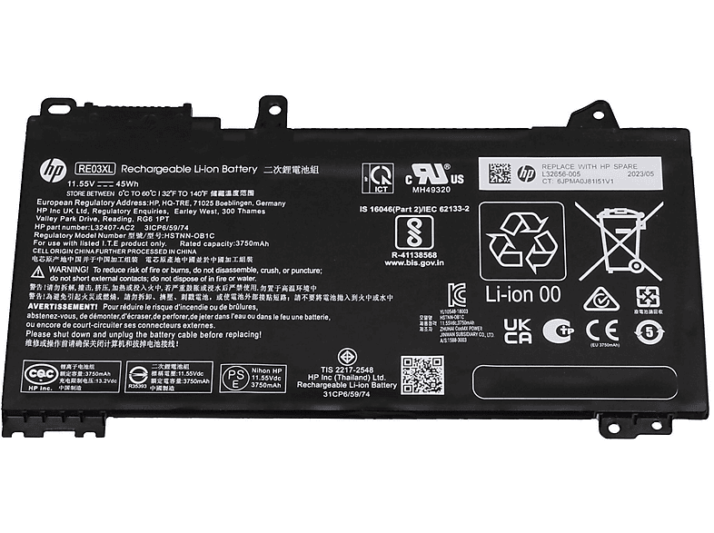 HP L32656-005 Original Li-Polymer Akku, 11.55 Volt, 3750 mAh | MediaMarkt