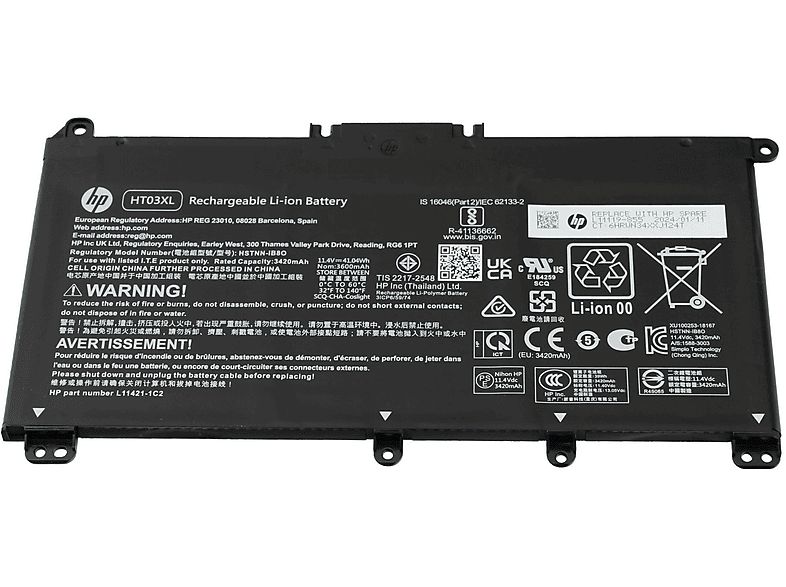 HP L11421-AC2 Original HT03XL Li-Polymer Akku, 11.34 Volt, 3440 mAh ...
