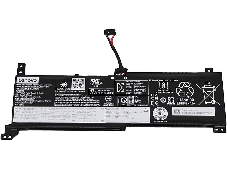 LENOVO L20M2PF0 Original (2 Zellen 7.68V) Li-Polymer Akku, 7.68 Volt ...