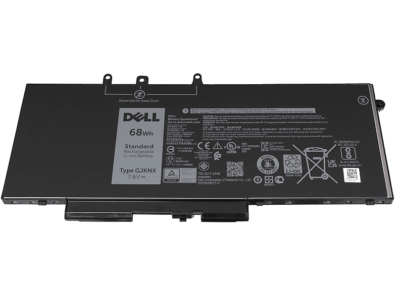 DELL 451-BBZG Original 4 Zellen/7,6V Li-Polymer Akku, 7.6 Volt, 8550 ...