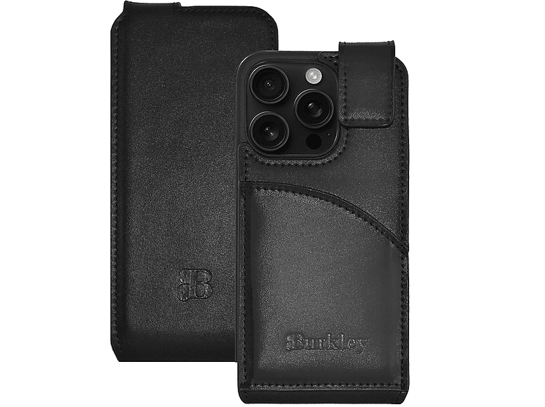 BURKLEY Premium Leder Flip-Case Handyhülle, Flip Cover, Apple, iPhone ...