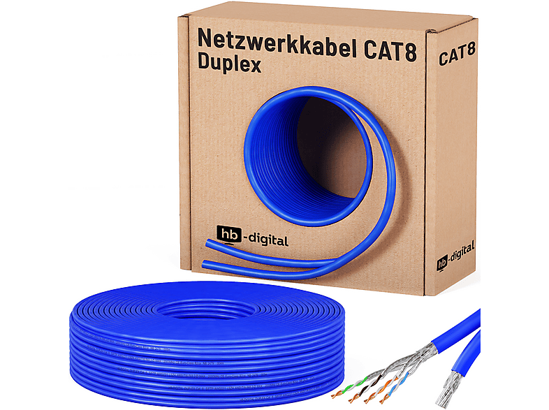 HB-DIGITAL CAT 8 Kabel Duplex S/FTP max.2000 MHz AWG22 LSZH ...