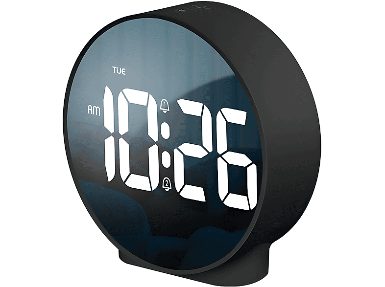 DECOME Minimalistischer LED-Wecker mit Dual-Alarm 4-Stufiger Helligkeit ...