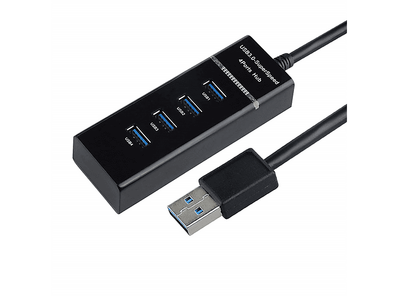 COZEVDNT 4-Port-Design, USB-Hub, Schwarz | MediaMarkt
