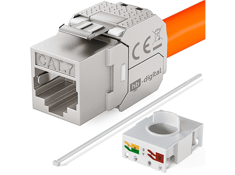 HB-DIGITAL Cat 7 RJ45 werkzeuglos Keystone Module | MediaMarkt