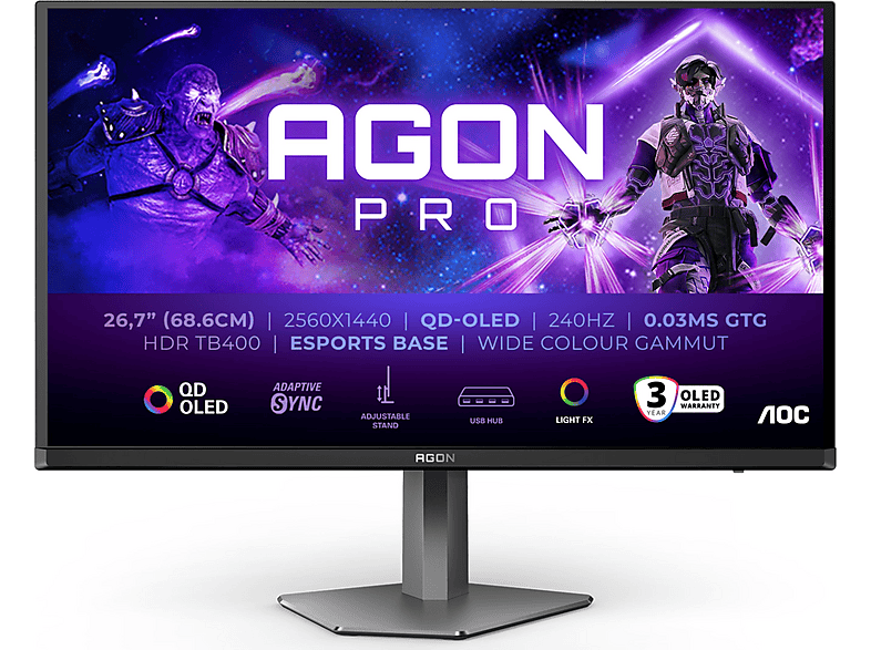 AOC AG276QZD2 MONITOR GAMING, 26,7 ", QHD, 2560 x 1440 Pixel ...