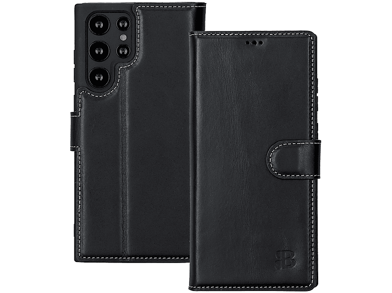 BURKLEY Leder Handytasche, Bookcover, Samsung, Galaxy S22 Ultra ...