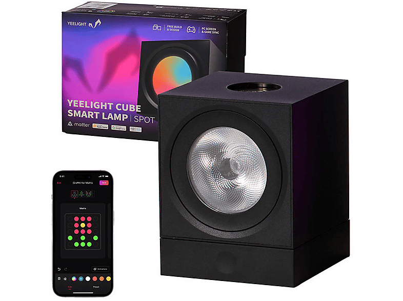Lampa stołowa YEELIGHT Smart Cube Light Spot z bazą Czarny | sprawdź ...