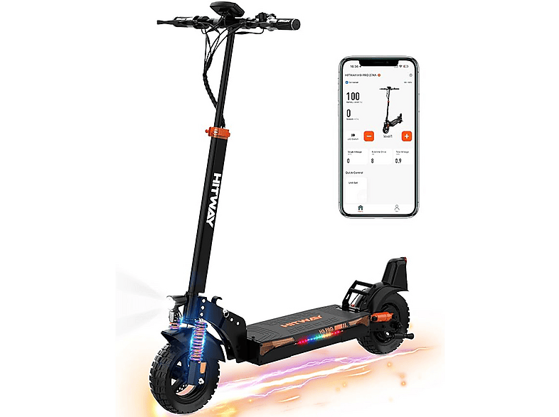 MONOPATTINO ELETTRICO HITWAY H9 con motore 800W, batteria 15,6-27Ah, 3 ...