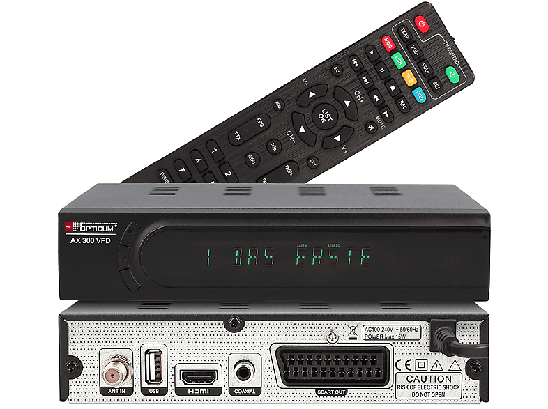OPTICUM RED AX 300 VFD PVR FULL HD Sat Receiver (HDTV, PVR-Funktion ...