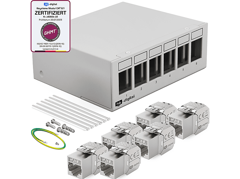HB-DIGITAL 6 Port mit Keystone Module Cat 8 Netzwerk Netzwerk Switch ...