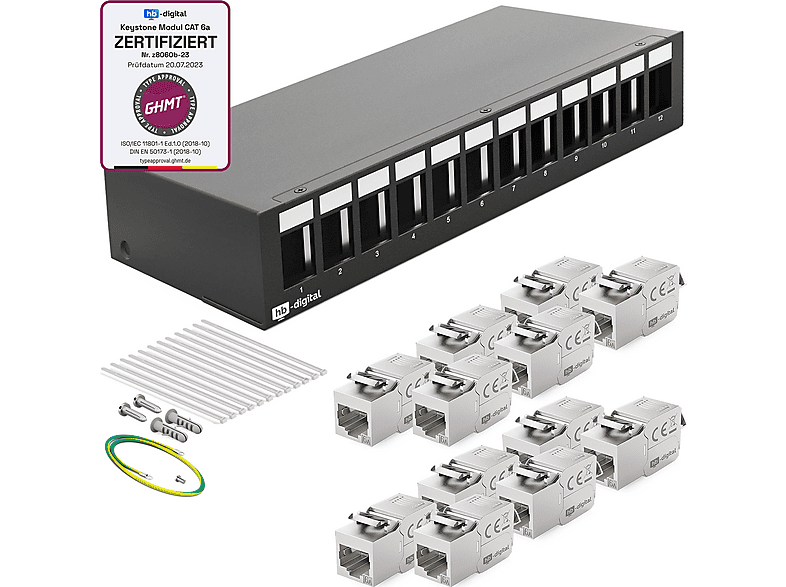 HB-DIGITAL 12 Port mit Keystone Module Cat 6a GHMT Netzwerk Netzwerk ...