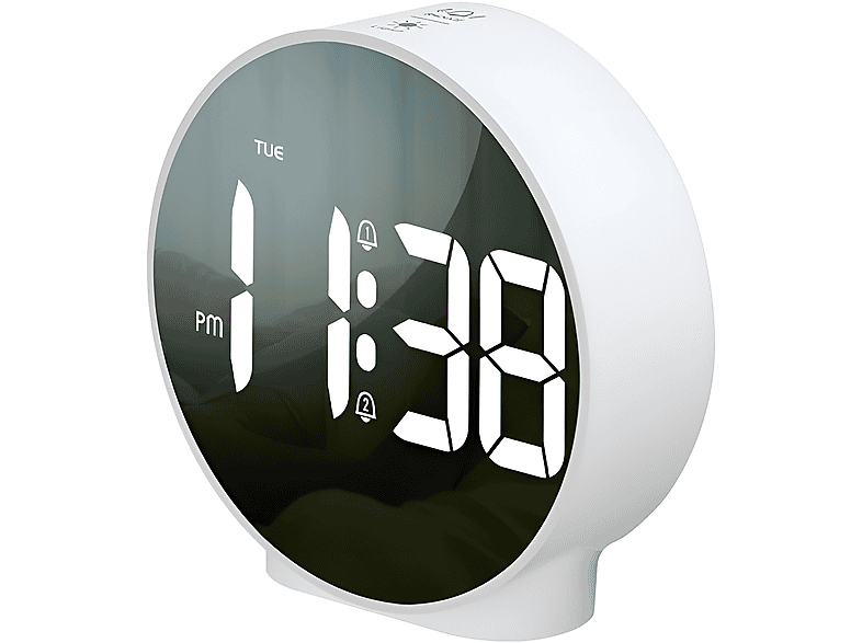 DECOME Minimalistischer LED-Wecker mit Dual-Alarm 4-Stufiger Helligkeit ...