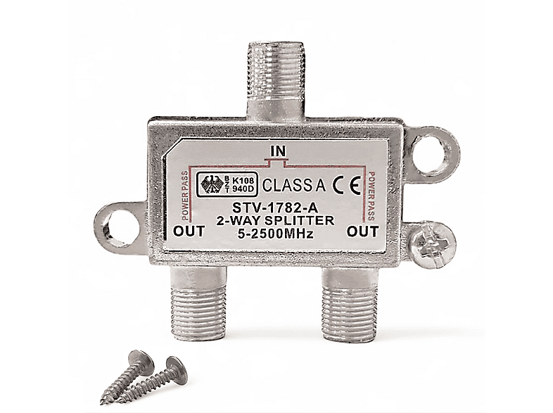 GOOBAY Goobay 67001 SAT-Verteiler, 2-fach, 2 x out, Silber | für ...