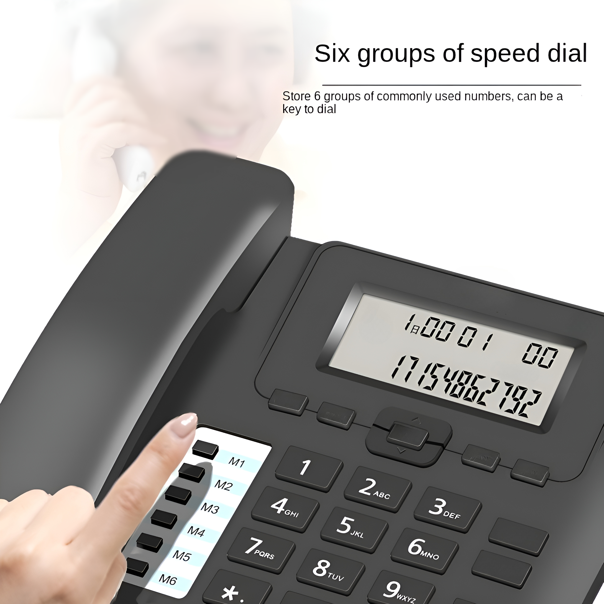 HIYORI Schnurgebundenes Festnetztelefon mit LCD-Display Kurzwahl ...