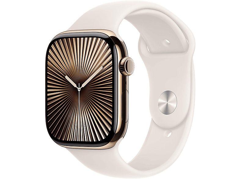 APPLE S10 CEL 46 GOLDTITAN STARLIGHT ML Smartwatch Titan Fluorelastomer ...