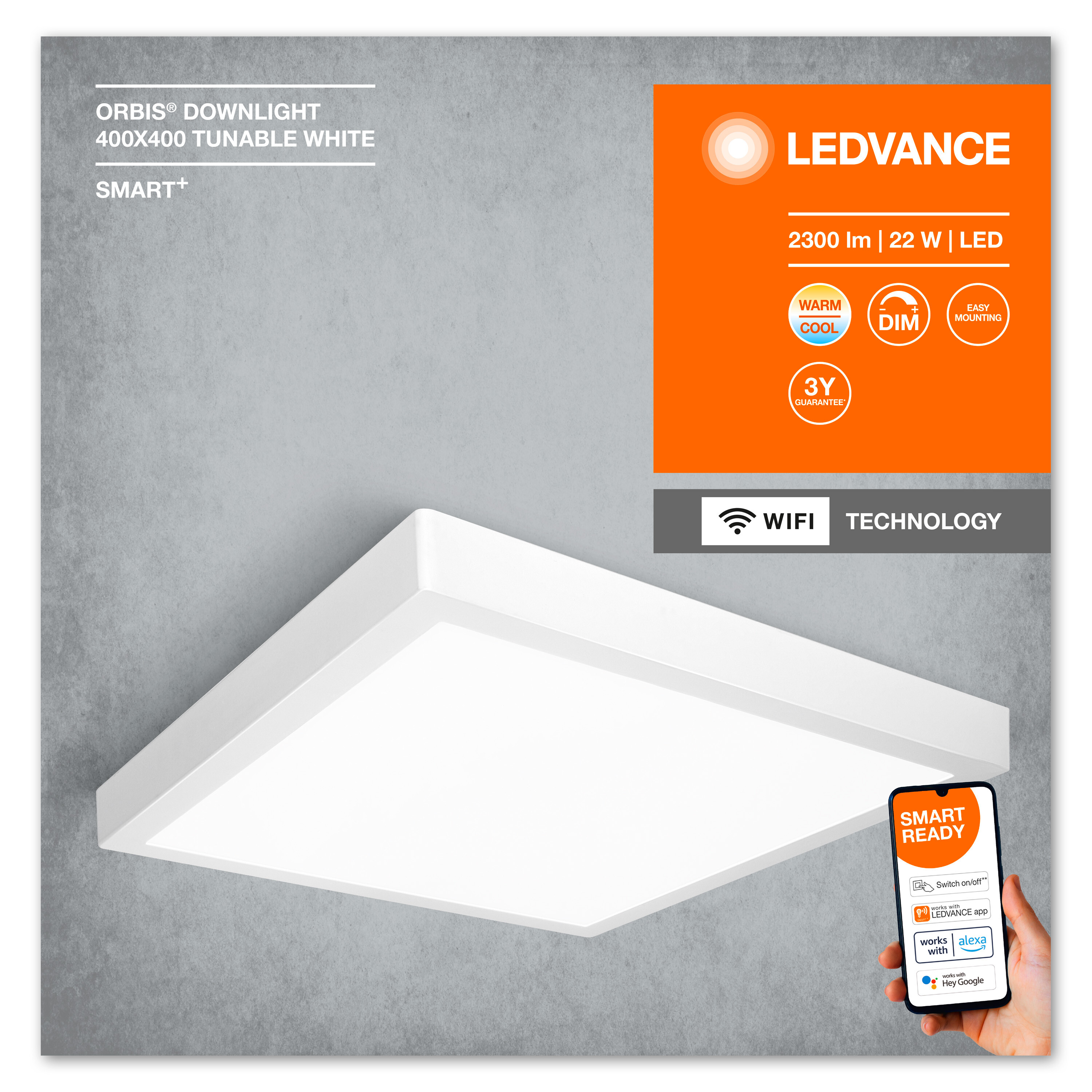 LEDVANCE SMART SURFACE DOWNLIGHT TW Deckenbeleuchtung Lichfarbe änderbar | MediaMarkt