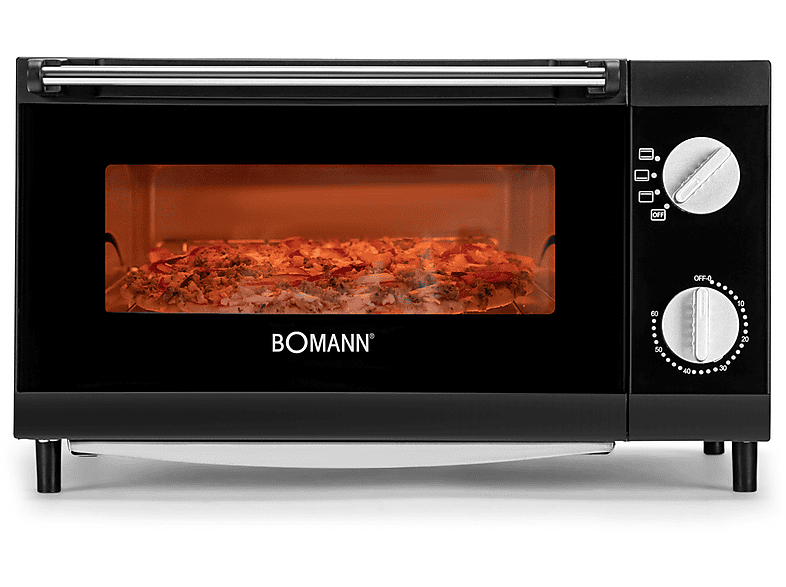 Mini horno | BOMANN 622461, 12 l, Negro | MediaMarkt