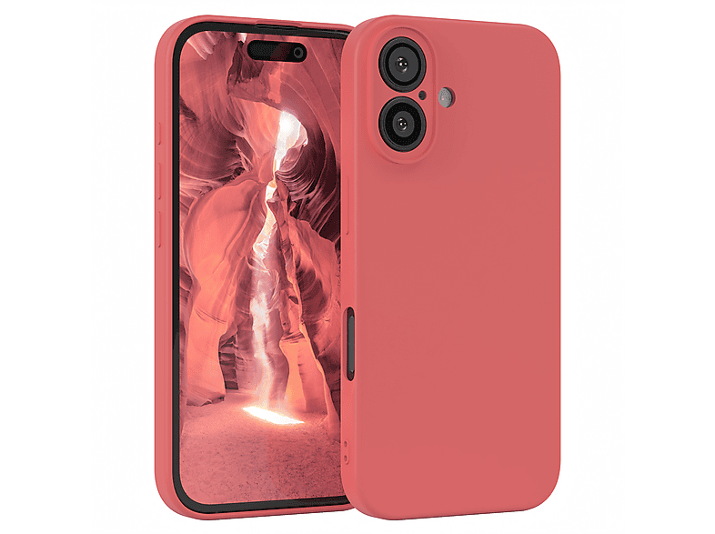 EAZY CASE TPU Silikon Handycase Matt, Backcover, Apple, iPhone 16, Rot ...