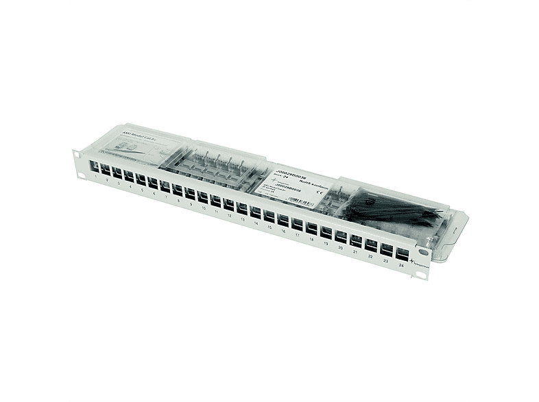 TELEGÄRTNER Telegärtner Modulträger 1HE incl. 24AMJ Module 100007029 Patchpanel Kupfer | MediaMarkt