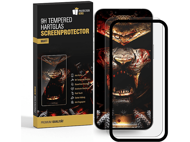 PROTECTORKING 4x 9H Panzerglas Anti-Reflex mit Montagerahmen ...