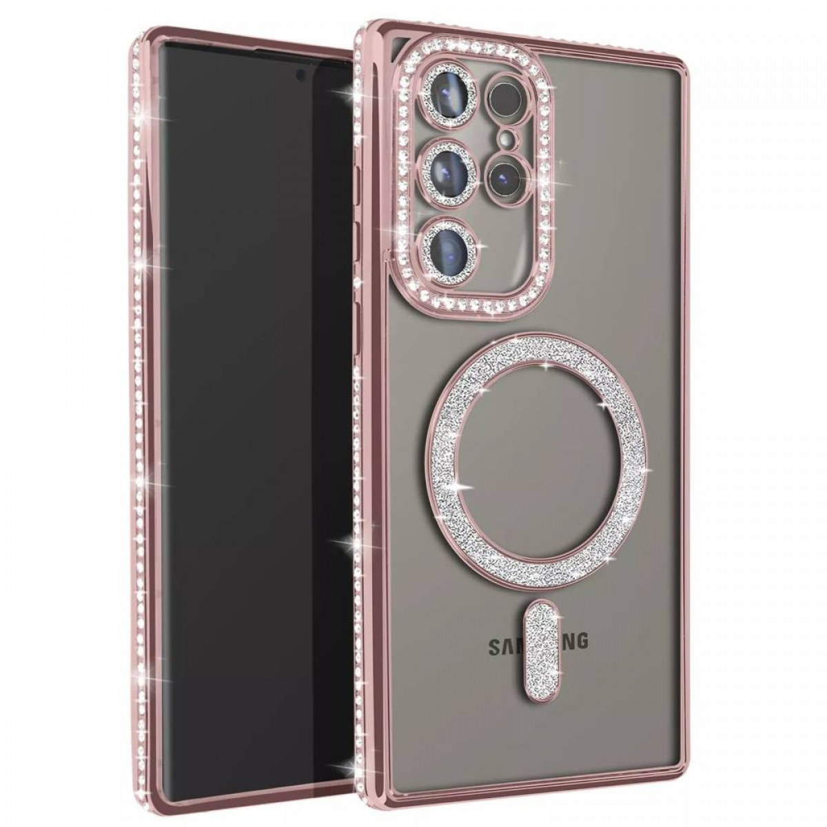 CASEONLINE Diamond Bling, Backcover, Samsung, Galaxy S23 Ultra, Pink ...