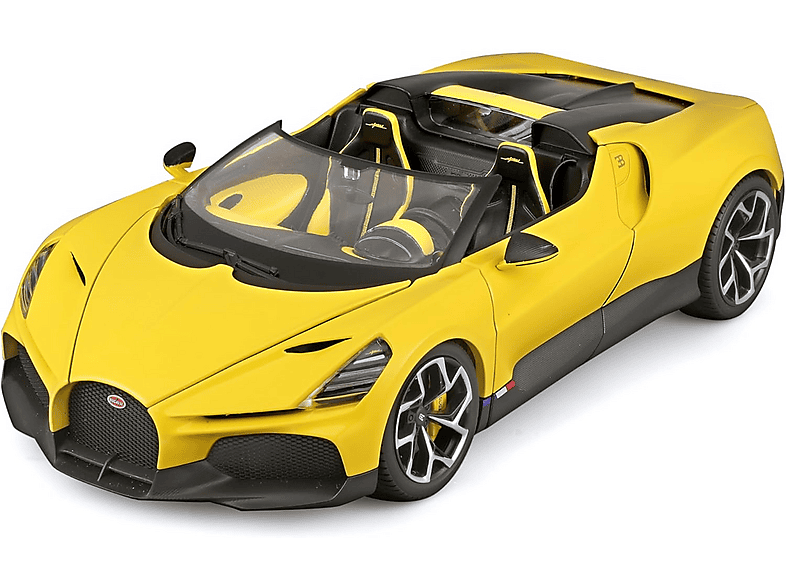BBURAGO Modellauto Bugatti Mistral (gelb, Maßstab 1:18) Spielzeugauto ...