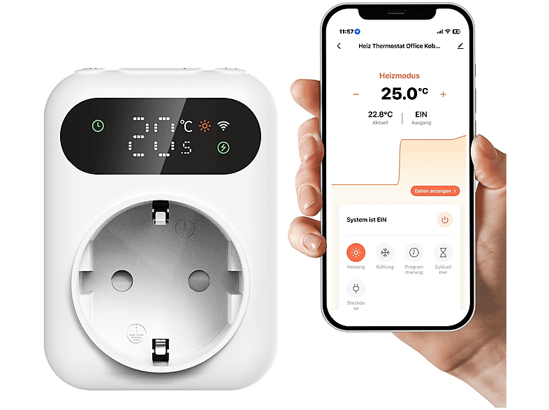 XCOAST Smart WiFi Thermostat-Steckdose XCOAST Smart Plugs | MediaMarkt