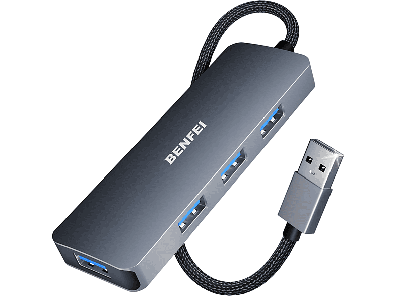 BENFEI BENFEI 4-Port USB 3.0 Hub Adapter, grau | MediaMarkt