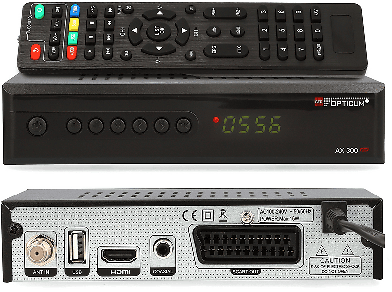 RED OPTICUM AX 300 Plus Full HD Sat Receiver (HDTV, DVB-S, DVB-S2 ...