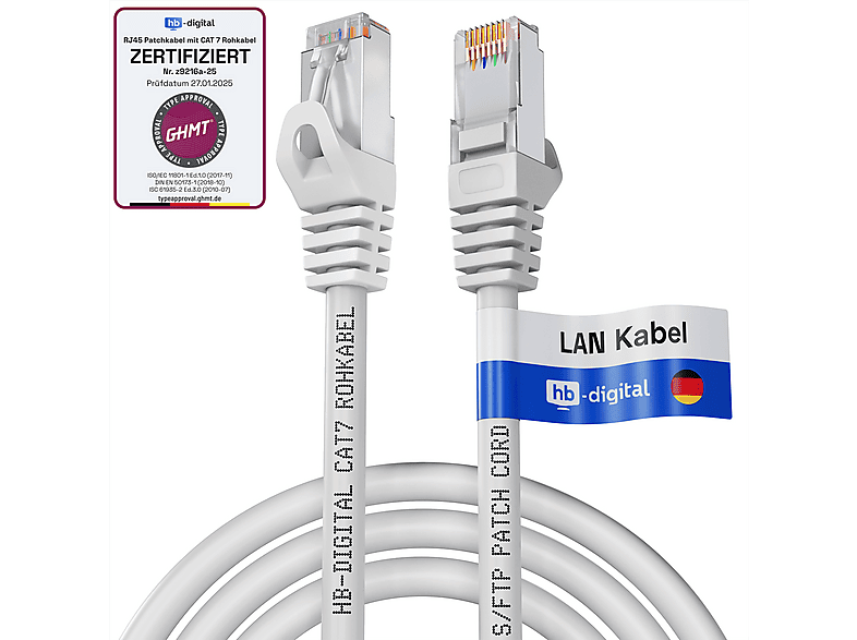 HB-DIGITAL CAT 7 S/FTP PiMF LSZH, Patchkabel, 7,5 m | MediaMarkt